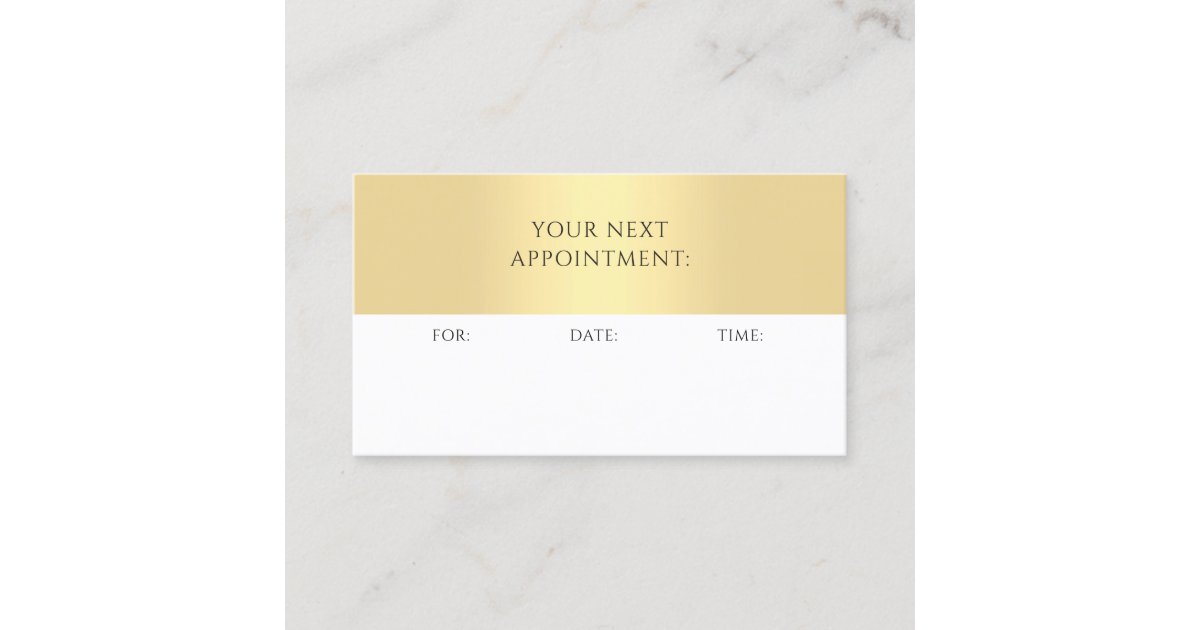 Appointment Reminder Gold White Elegant Template Card | Zazzle