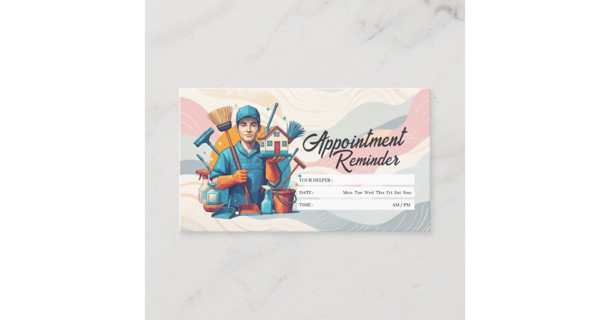Appointment Reminder House Cleaning Housekeeping Business Card | Zazzle