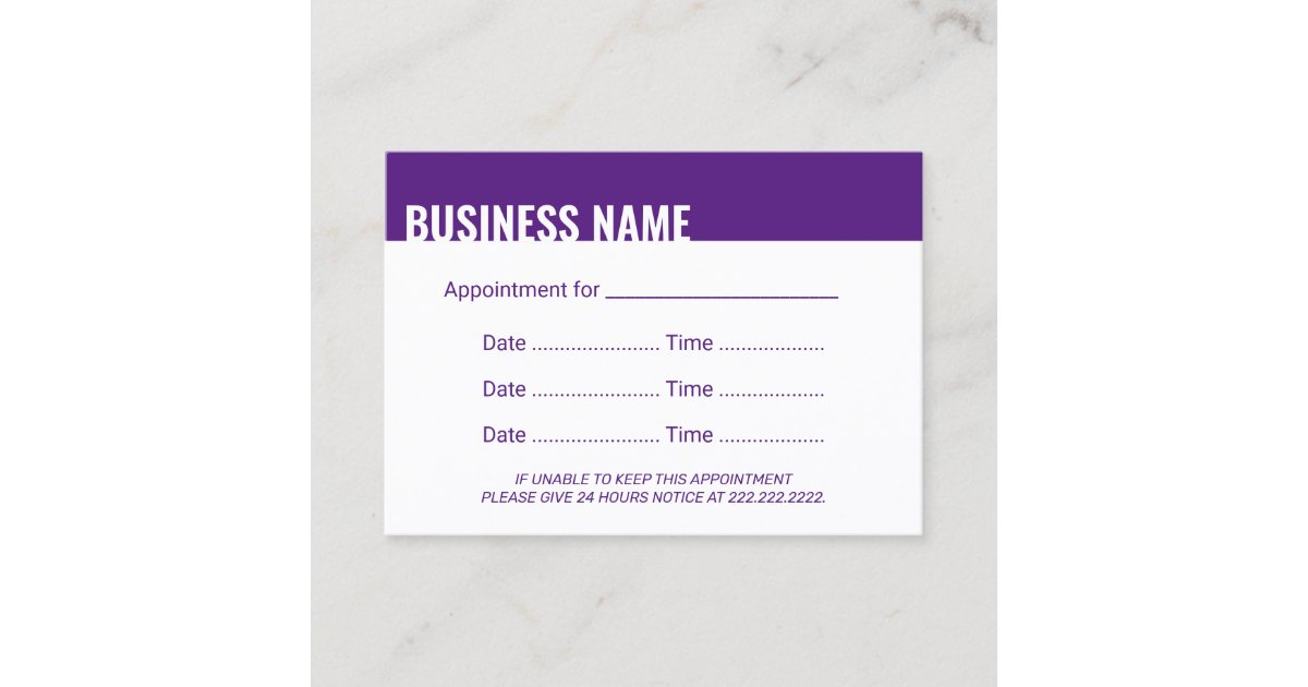 Appointment Reminder Modern Purple Bold Border | Zazzle