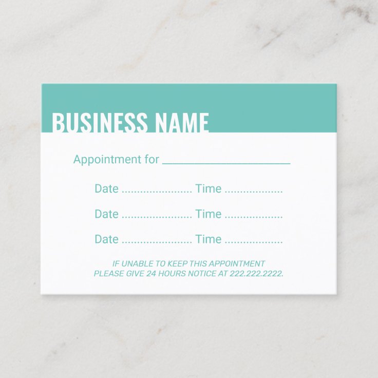 Appointment Reminder Modern Teal Bold Border | Zazzle
