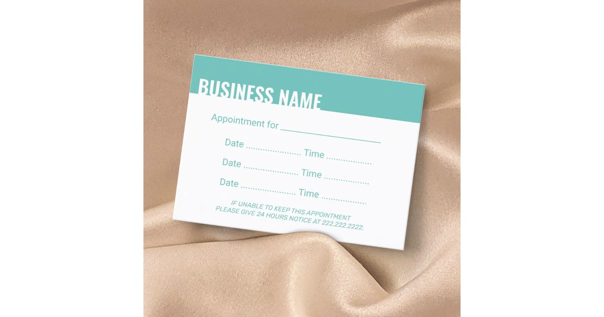 Appointment Reminder Modern Teal Bold Border | Zazzle