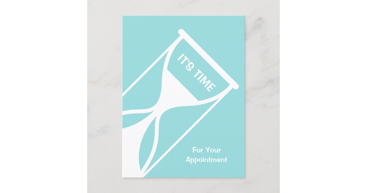 Appointment Reminder Simple and Modern Hourglass Postcard | Zazzle