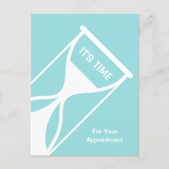 Appointment Reminder Simple and Modern Hourglass Postcard | Zazzle