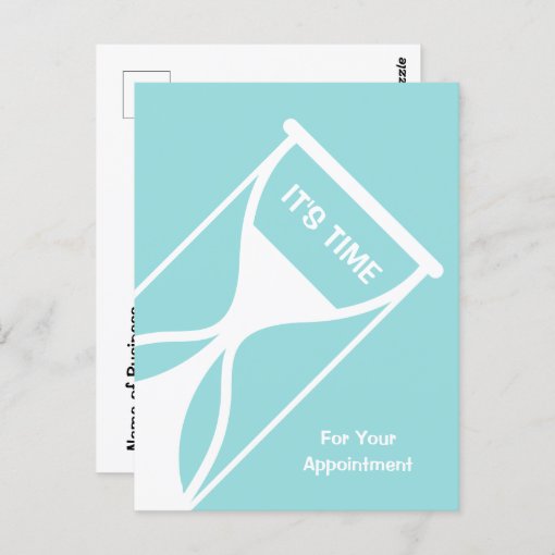Appointment Reminder Simple and Modern Hourglass Postcard | Zazzle