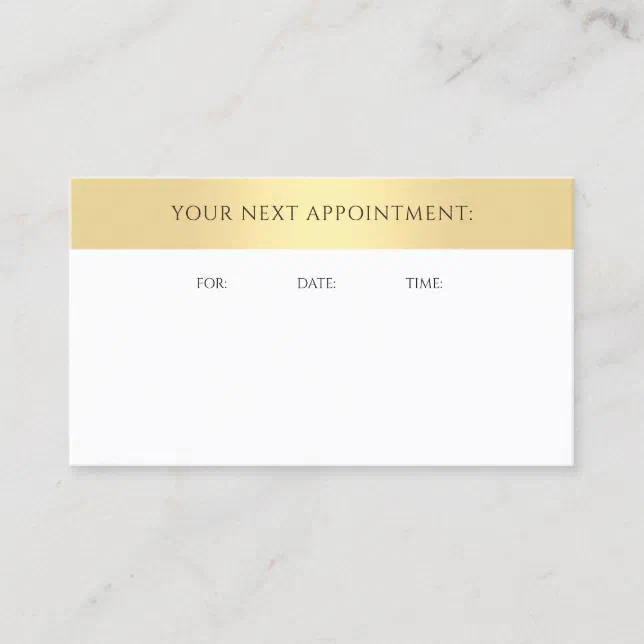 Appointment Reminder Stylish Gold Look Template | Zazzle