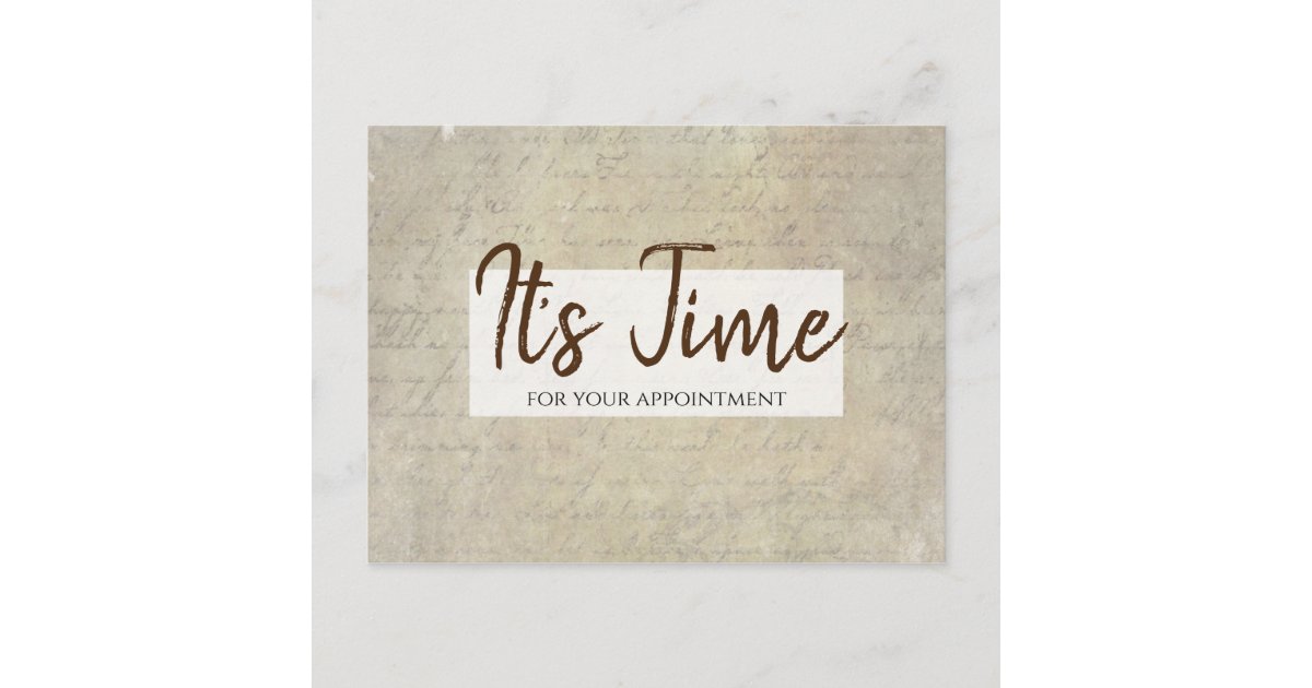 Appointment Reminder Vintage Handwritten Paper Postcard | Zazzle