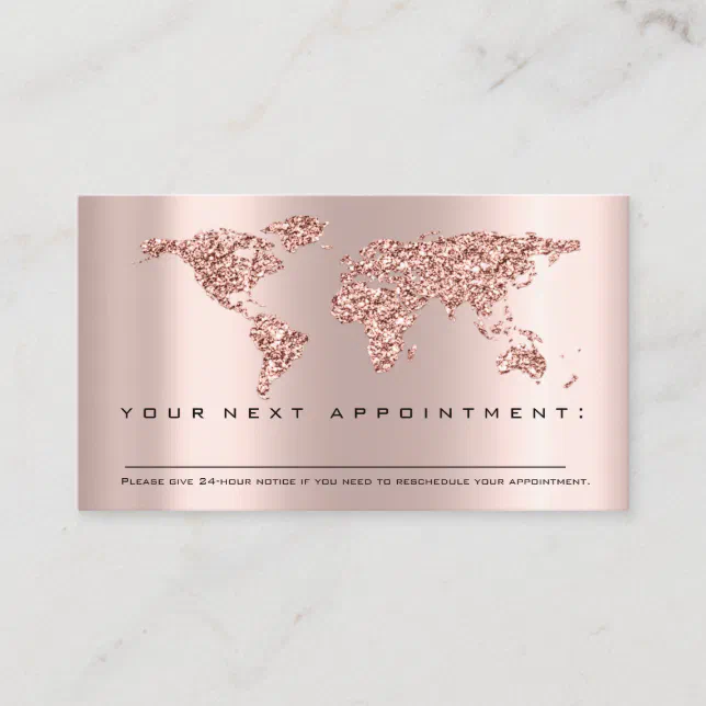 Appointment Reminder Word Map Travel Agency Business Card | Zazzle