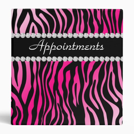 Appointment School Binder Zebra Pink | Zazzle