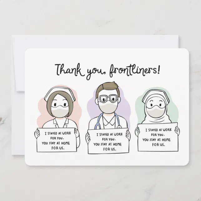 Appreciate our Medical Frontliners Thank You Card | Zazzle