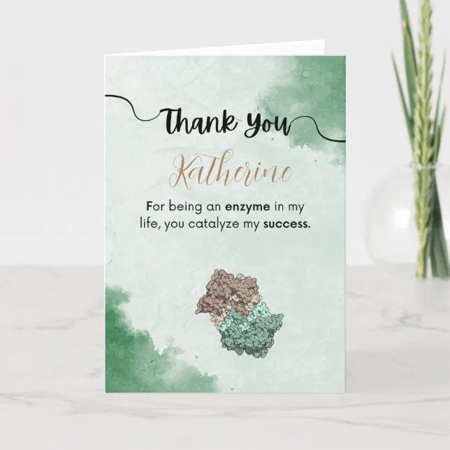 Appreciation for biology mentors in green thank you card | Zazzle