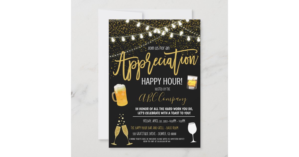 Appreciation Happy Hour Invitation | Zazzle