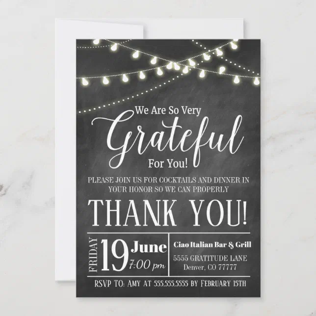 Appreciation Invitation, Grateful For Invitation | Zazzle