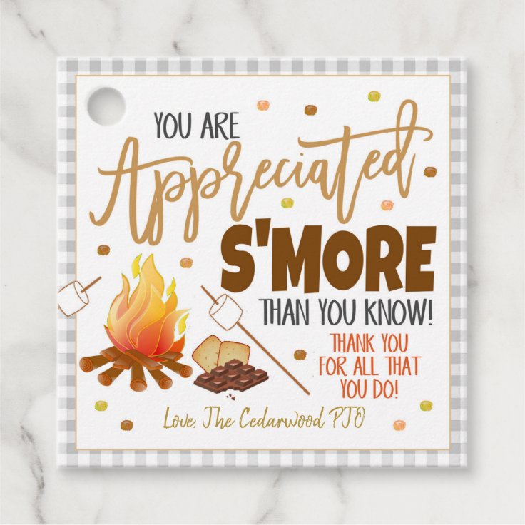 Appreciation S'mores Gift Tag | Zazzle