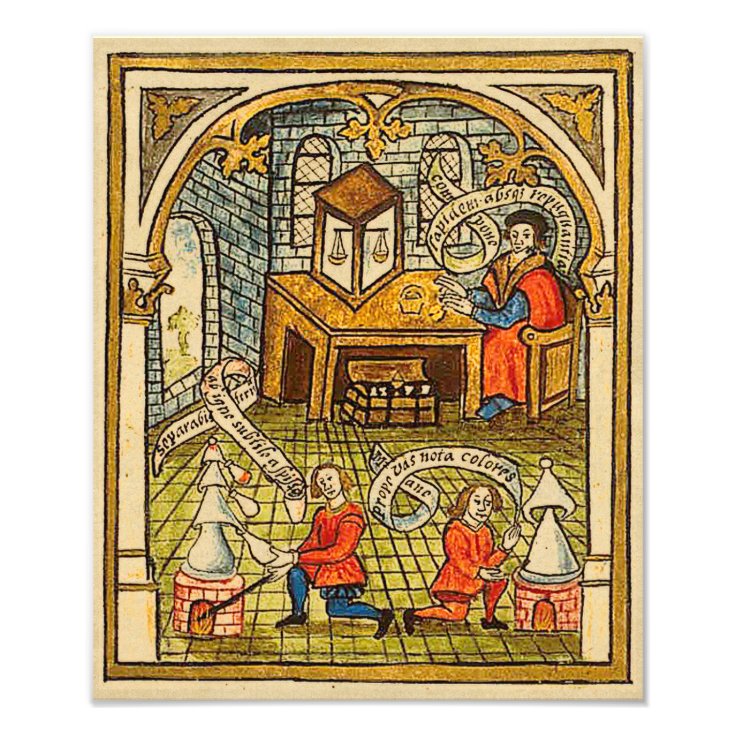Apprentices in a Medieval Laboratory Photo Print | Zazzle