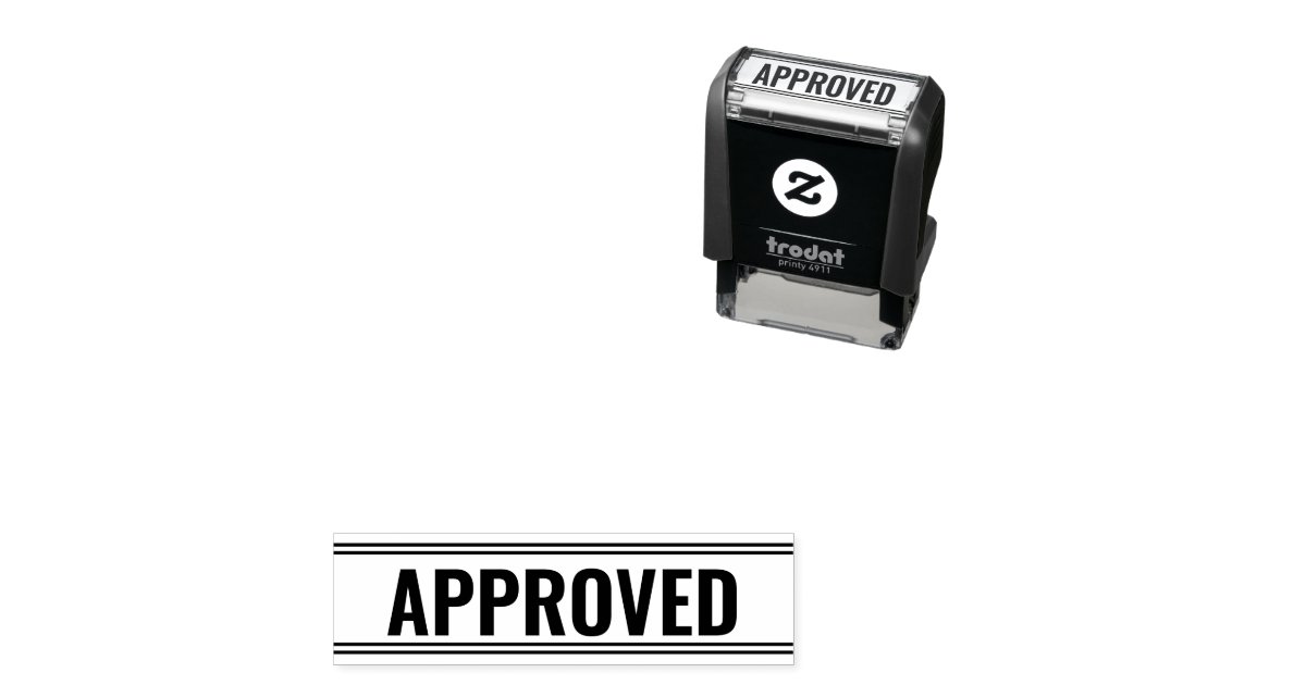 APPROVED Business Text Template Self-inking Stamp | Zazzle