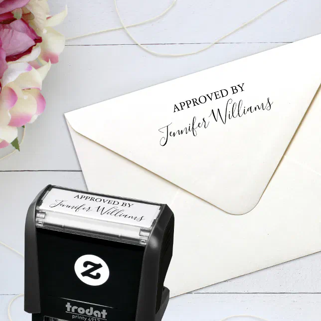 Approved By Custom Signature Personalized Self-inking Stamp | Zazzle