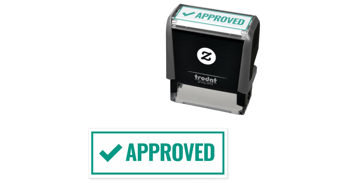 Approved check mark green tick custom office Self-inking Stamp | Zazzle