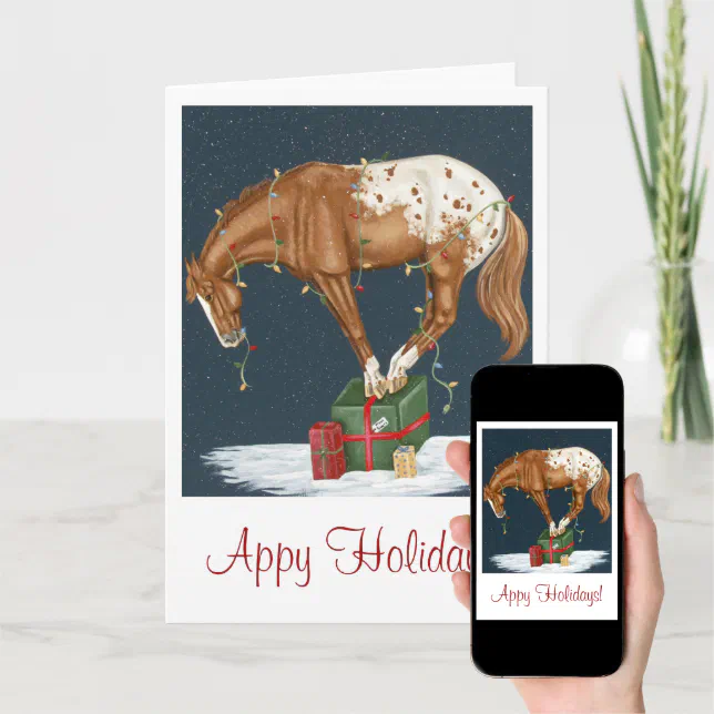 Appy Holidays! Appaloosa Christmas Card | Zazzle