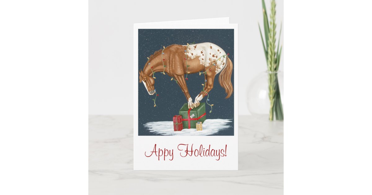 Appy Holidays! Appaloosa Christmas Card | Zazzle