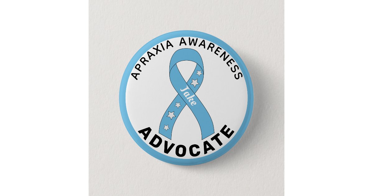 Apraxia Awareness Advocate Ribbon White Button | Zazzle