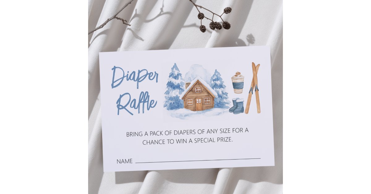 Apres Ski Baby Shower Diaper Raffle Enclosure Card | Zazzle