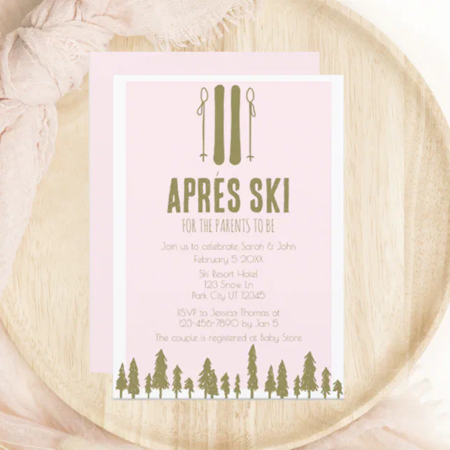 Apres Ski Winter Theme Baby Shower Invitation | Zazzle