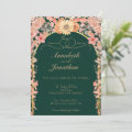 Apricot Emerald Wildflower Wedding Invitation | Zazzle
