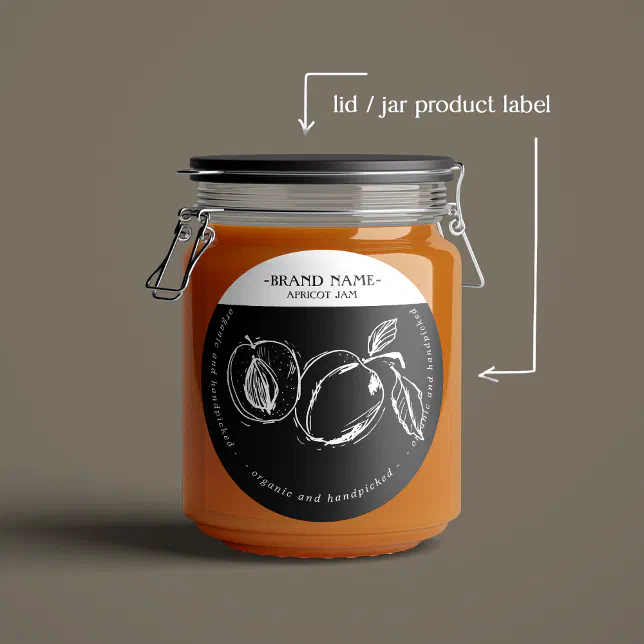 Apricot Jam Jar Label Packaging Design | Zazzle