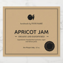Apricot Jam Jar Label Packaging Design | Zazzle