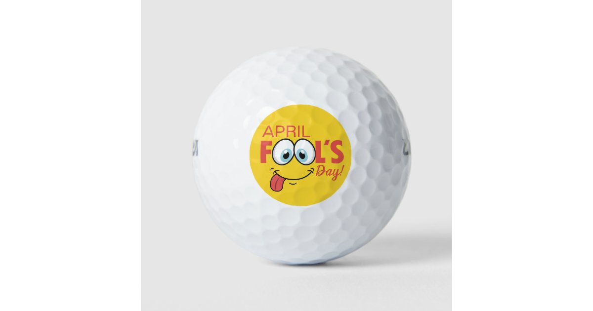 April Fool's Day Happy Funny Face | Holidays Golf Balls | Zazzle