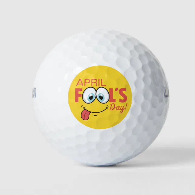 April Fool's Day Happy Funny Face | Holidays Golf Balls | Zazzle