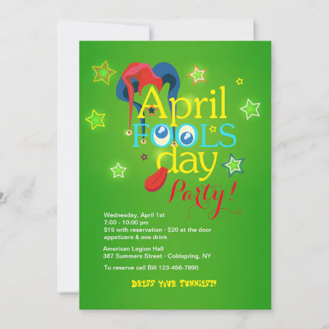 April Fool's Day Party Invitation | Zazzle