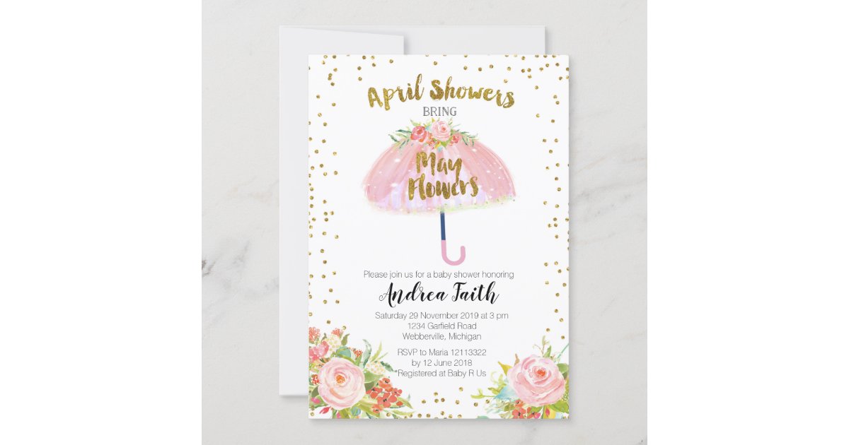 April Shower Bring May Flowers Invitation | Zazzle