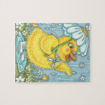 APRIL SHOWERS BABY CHICK, SPRING EASTER PUZZLE | Zazzle