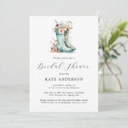 April Showers Bridal Shower Floral Garden Invitation | Zazzle