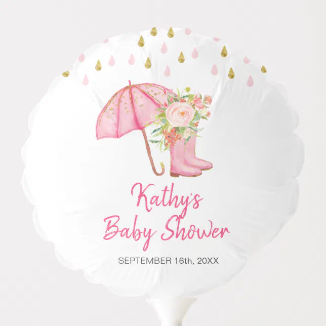 April Showers Bring May Flower Baby Shower Balloon | Zazzle