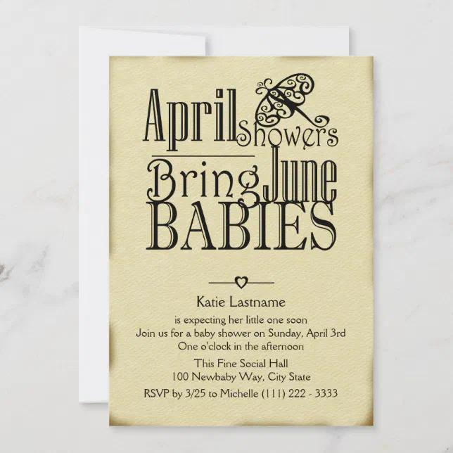 April Showers June Baby Invitation | Zazzle