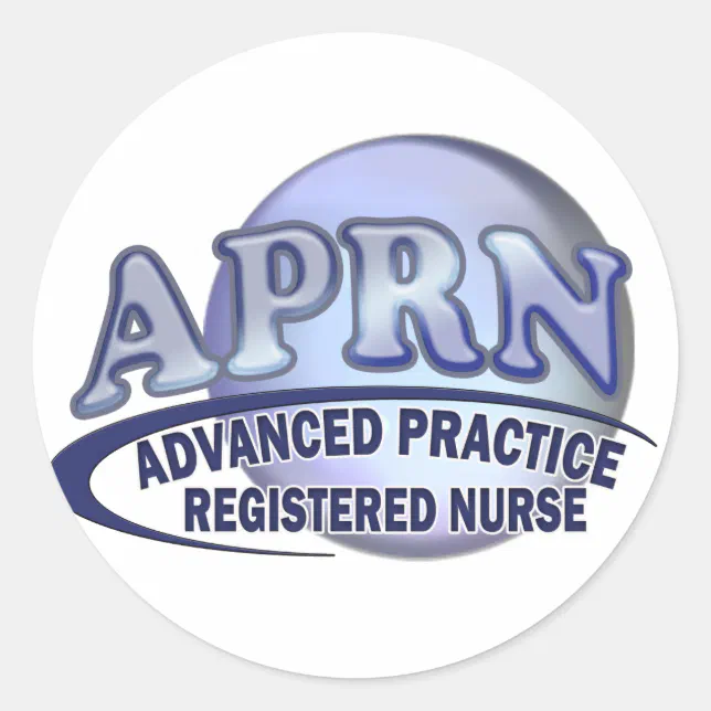 APRN LOGO Advanced Practice Registered NURSE Classic Round Sticker | Zazzle