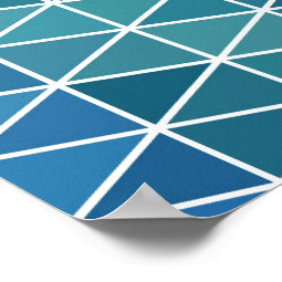 Aqua Abstract Triangles Poster | Zazzle