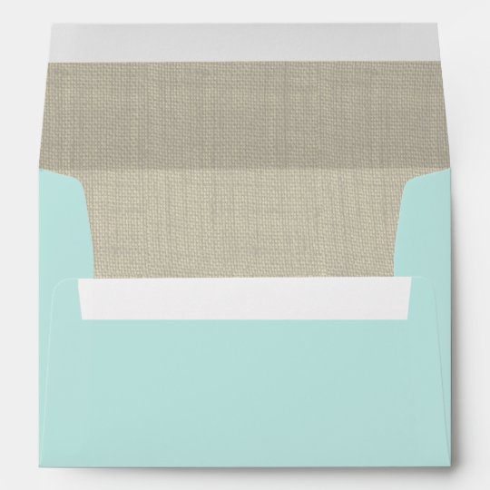 Aqua and Burlap Envelope | Zazzle.com