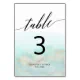 Aqua and Gold Watercolor Beach Table Number | Zazzle