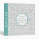 Aqua and Gray Quatrefoil Recipe 3 Ring Binder | Zazzle