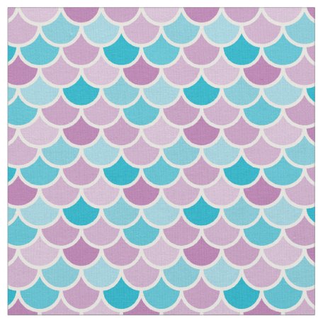 Pink, Purple and Aqua Mermaid Scale Pattern Fabric | Zazzle