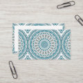 Aqua and Tan Mandala Pattern Design Business Card | Zazzle