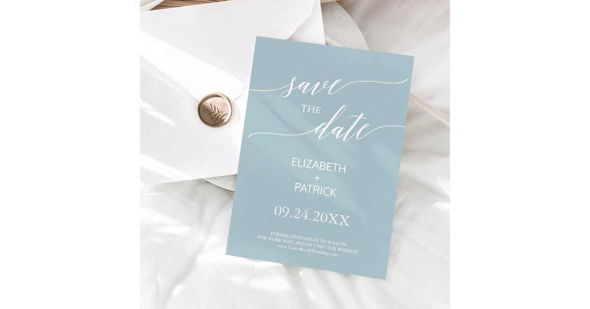 Aqua Beach Coordinate Save the Date | Zazzle