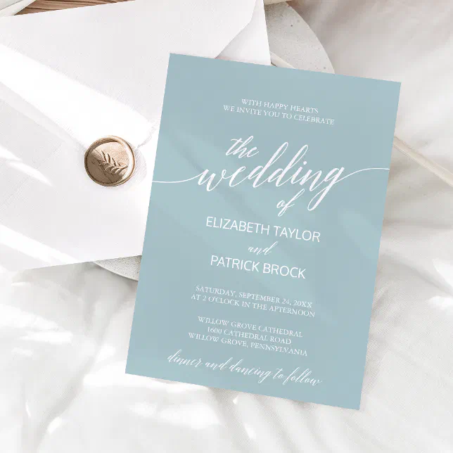 Aqua Beach Coordinate Wedding Invitation | Zazzle