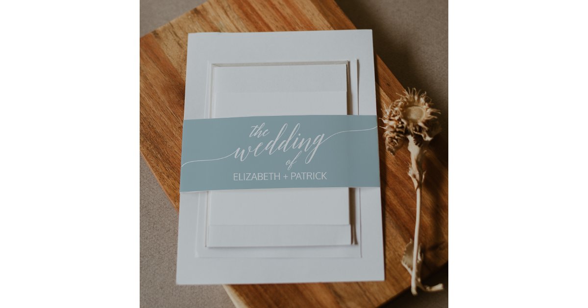 Aqua Beach Coordinate Wedding Invitation Belly Band | Zazzle