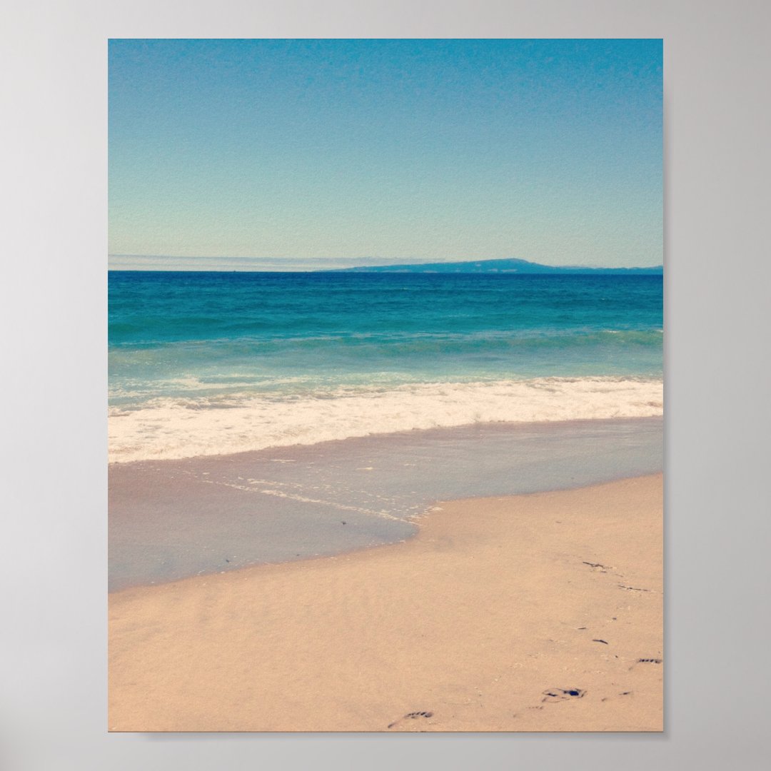 Aqua Beach Scene Poster | Zazzle
