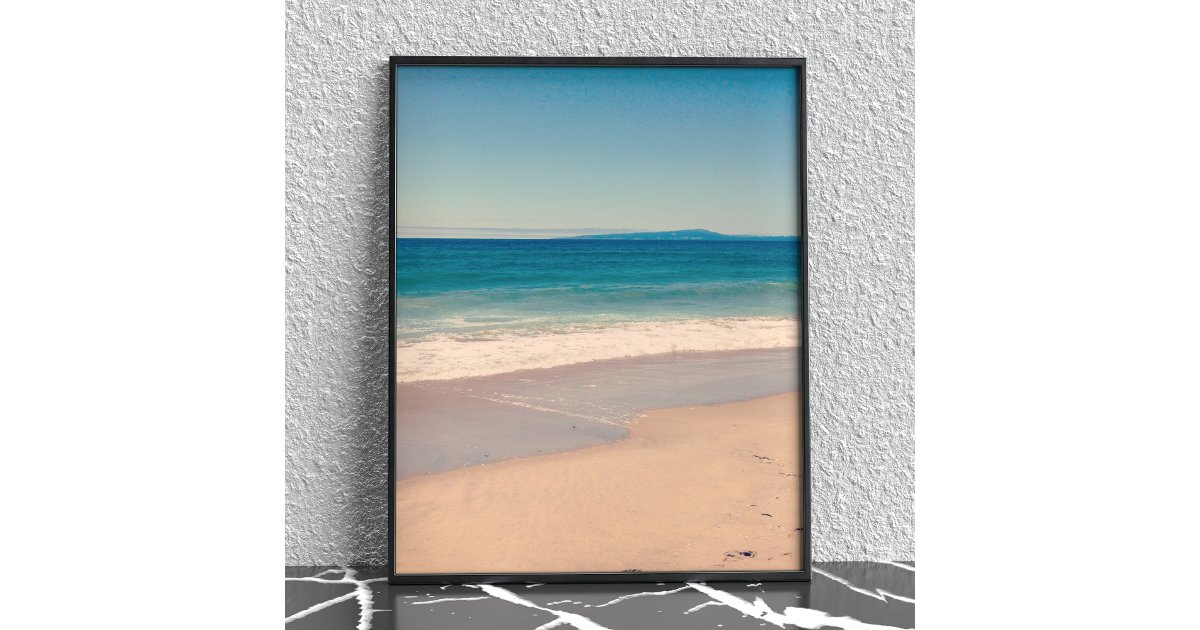 Aqua Beach Scene Poster | Zazzle