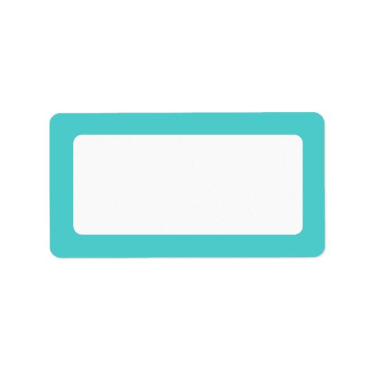 Aqua blue border blank label | Zazzle.com